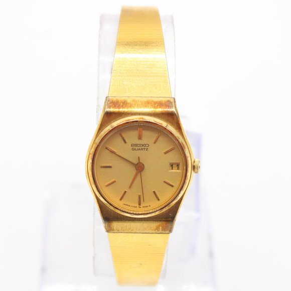 Seiko | Accessories | Vintage Seiko Watch Womens Gold Tone Stainless Steel Bracelet Style 451 ...